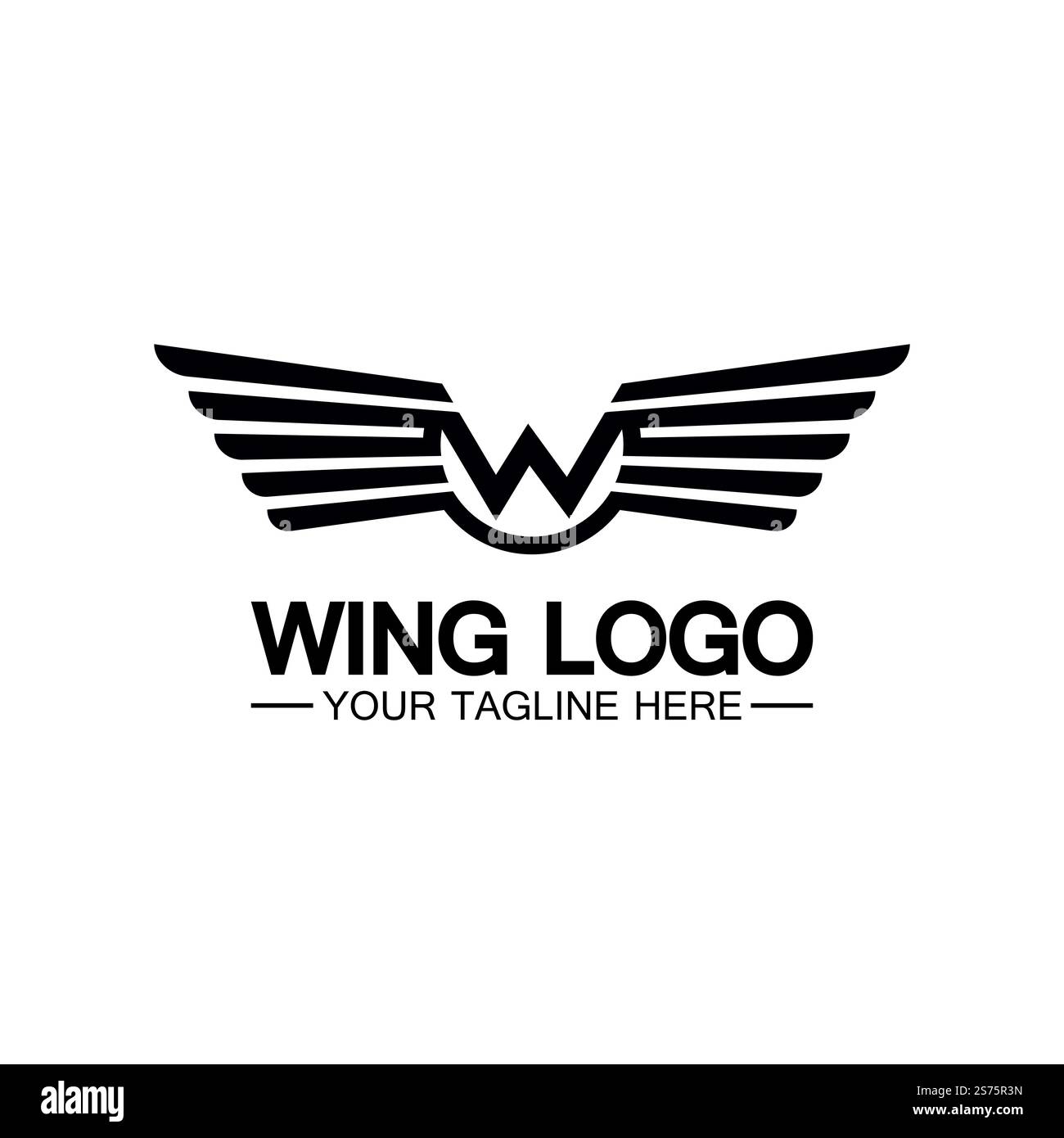 W letter for wings logo design, combination w letter and wings Stock ...