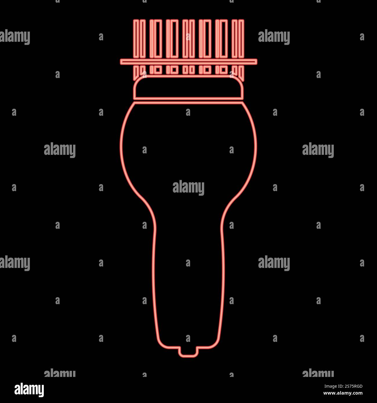 Neon scanning barcode with hand scanner red color vector illustration ...