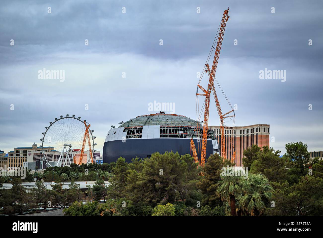 Las Vegas, Nevada, USA - October 24, 2021: Construction of the MSG ...