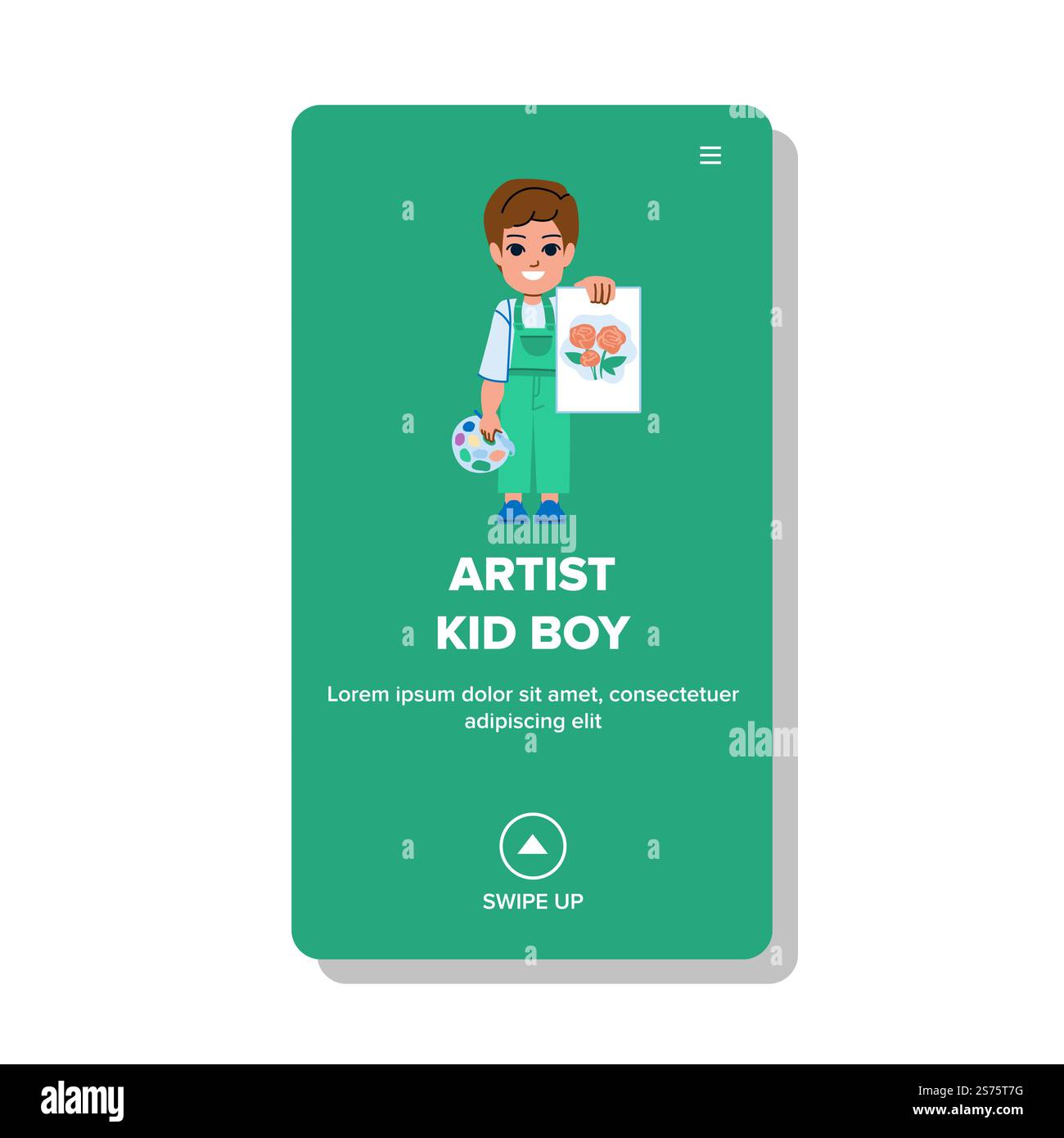 artist kid boy vector. paint child, drawing art, painter happy, fun ...