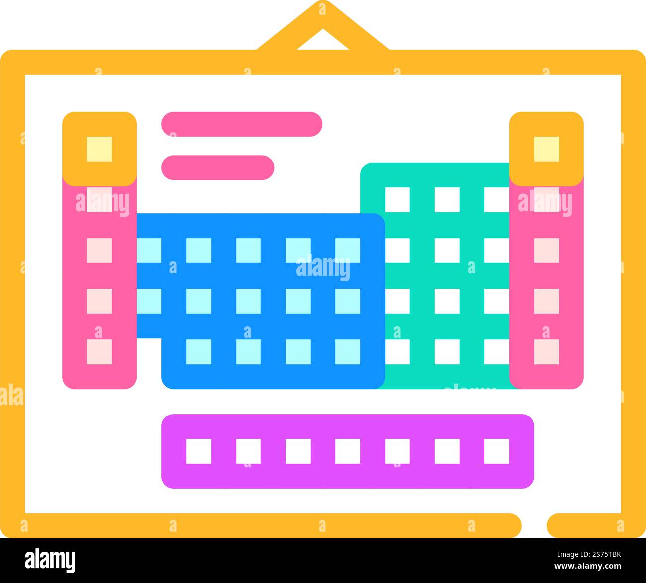 periodic table color icon vector. periodic table sign. isolated symbol ...
