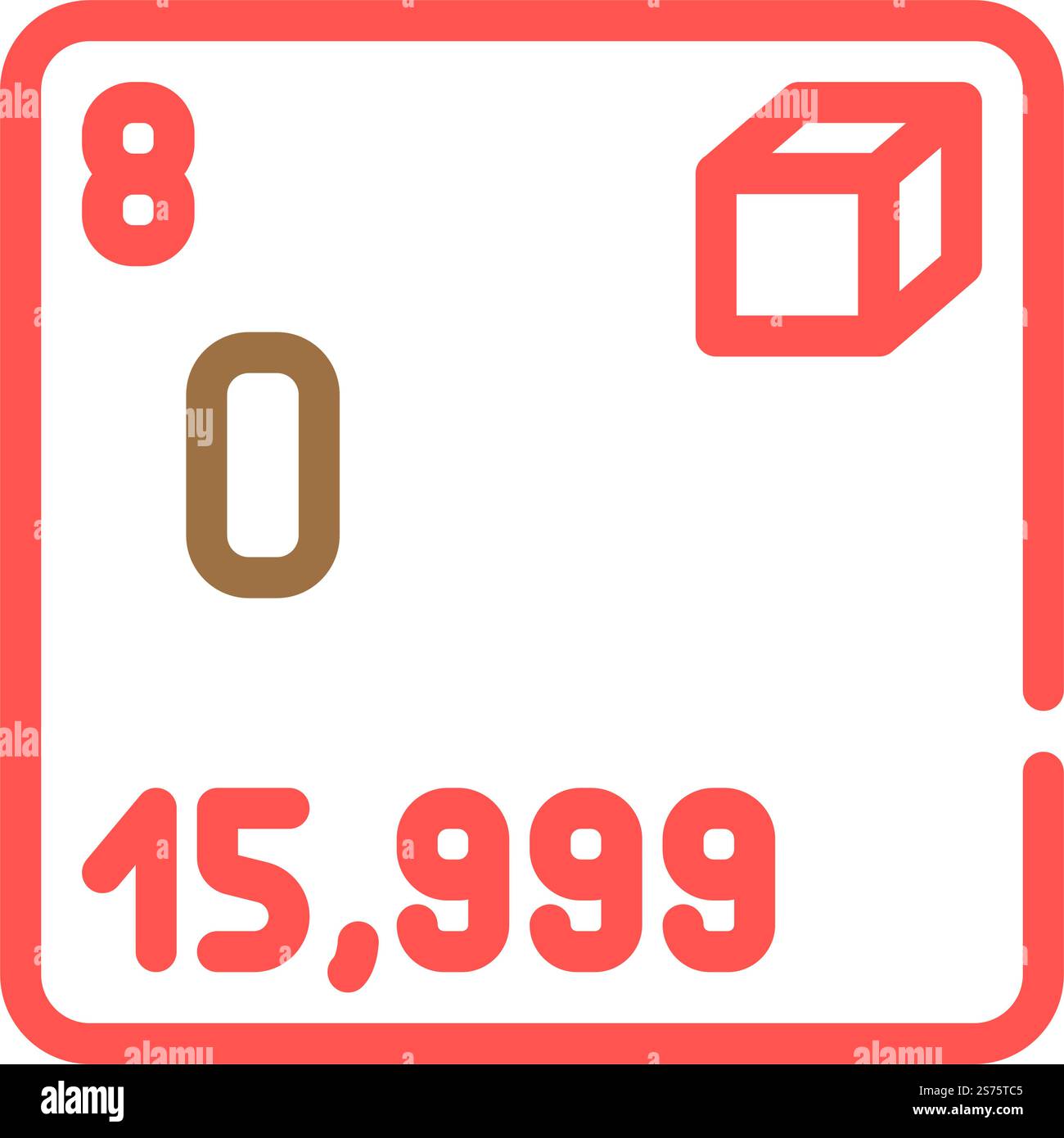 oxygen chemical element color icon vector. oxygen chemical element sign ...