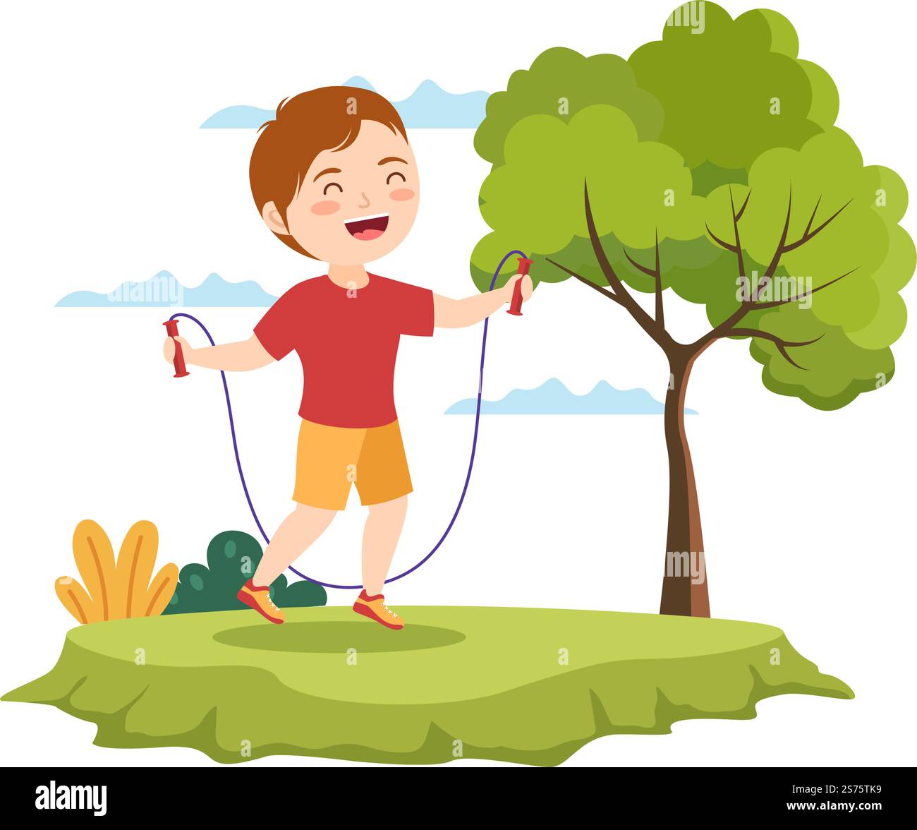 Jump Rope Illustration with Kids Playing Skipping Wear Sportswear in ...