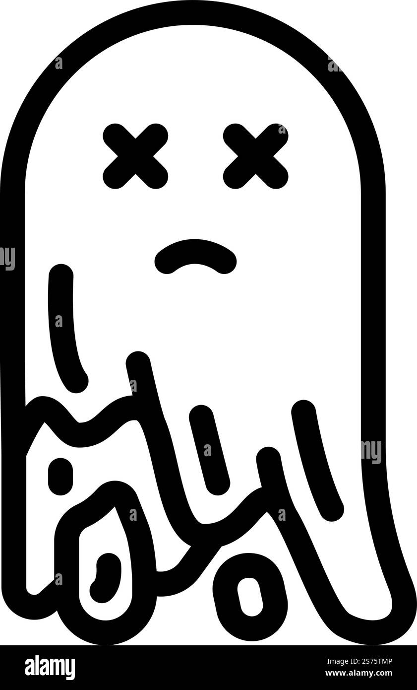 dead ghost line icon vector. dead ghost sign. isolated contour symbol ...