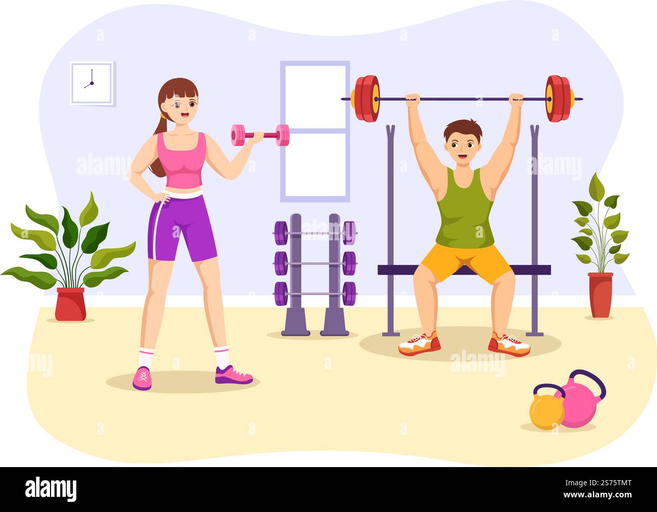 Weightlifting Sport Illustration with Athlete Lifts a Heavy Barbell ...