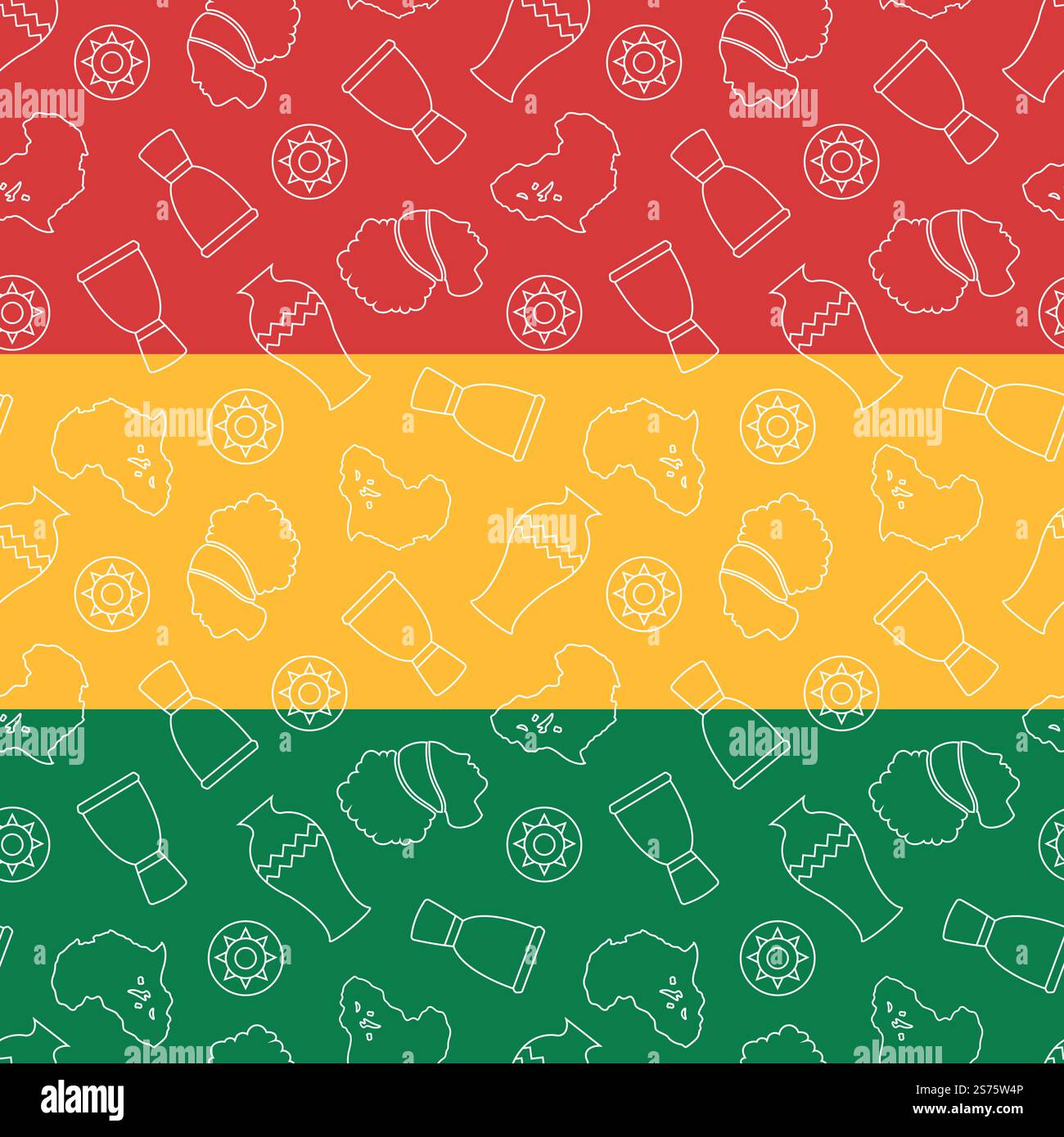 Black History Month Seamless Pattern of African American Holiday in ...