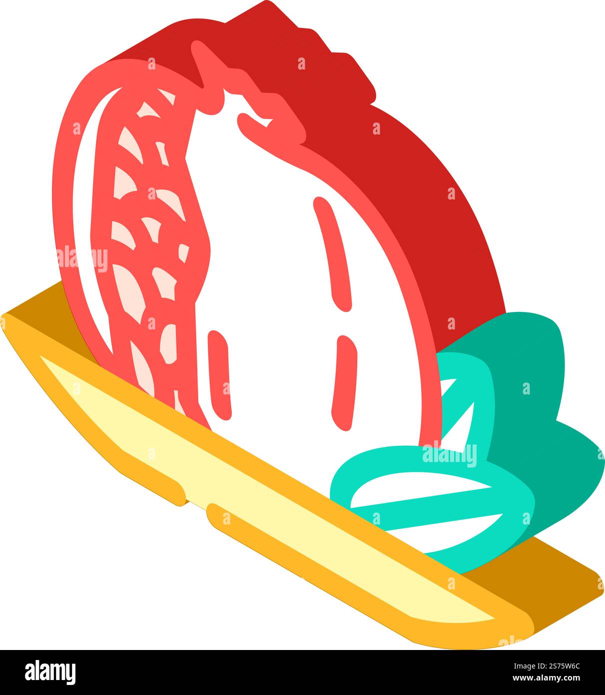 pomegranate whole grain leaf isometric icon vector. pomegranate whole ...