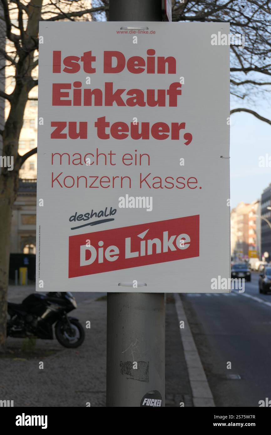 Election Poster of German Party Die Linke (The Left) in Berlin, Germany ...