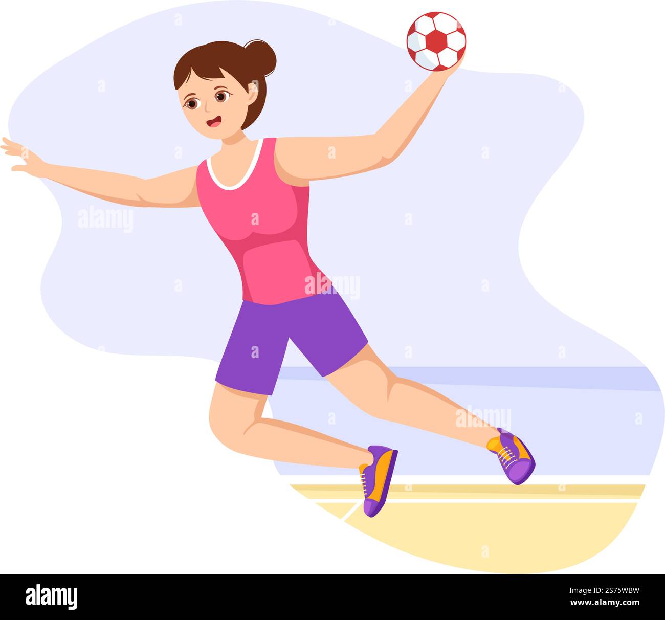 Handball Illustration of a Player Touching the Ball with His Hand and ...