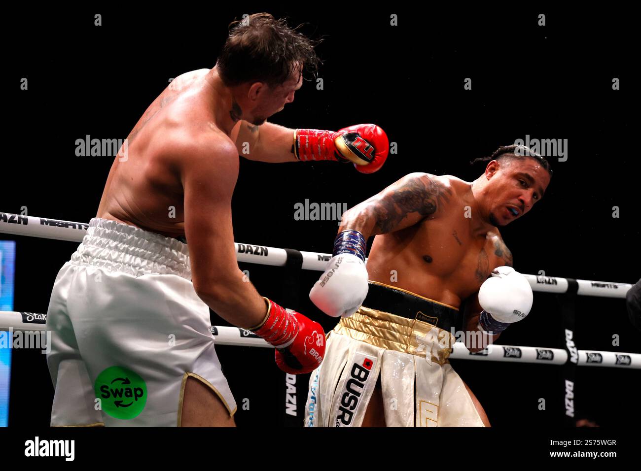 Anthony Taylor (right) in action against Darren Till in the heavyweight ...