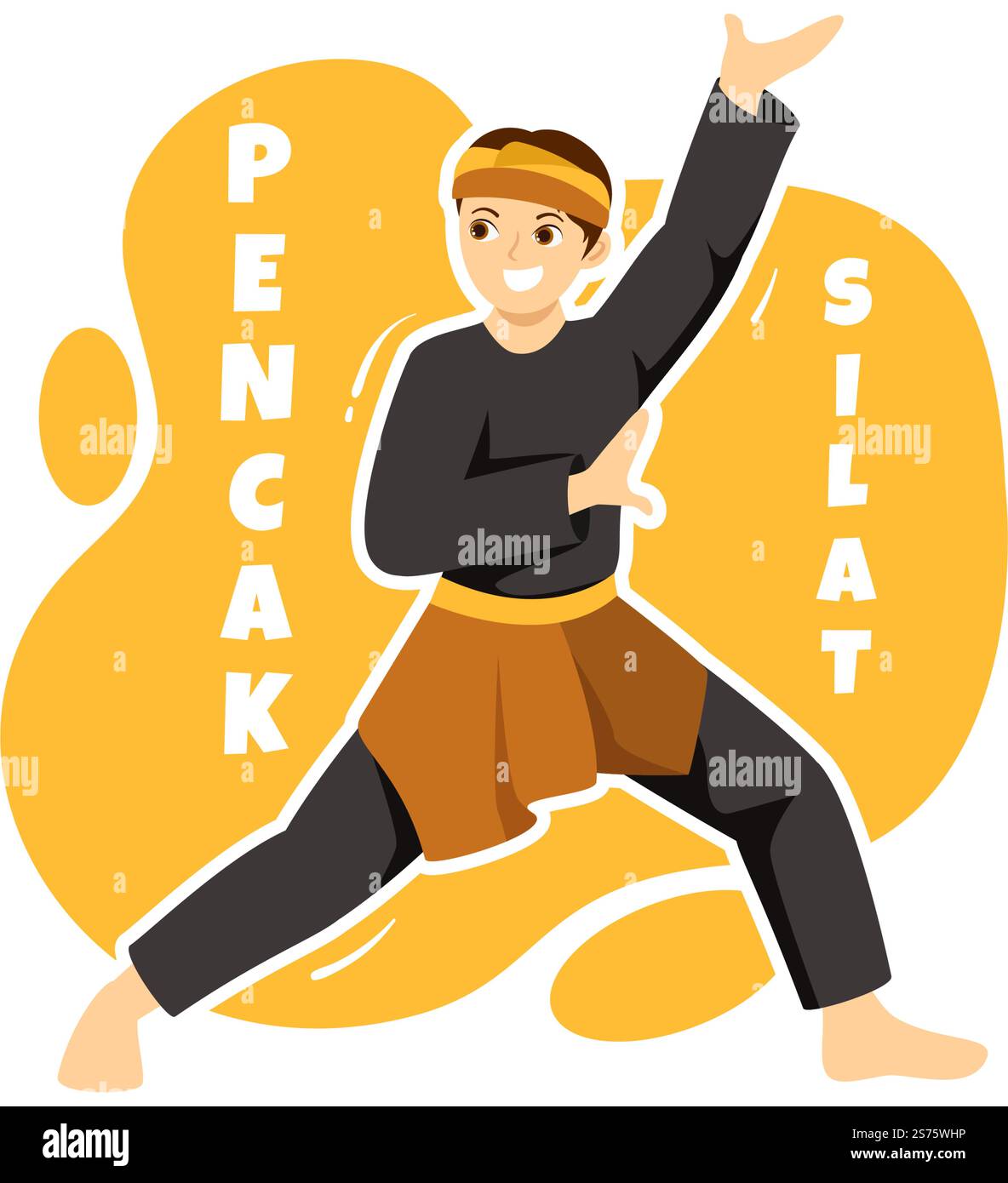 Pencak Silat Sport Illustration with People Pose Martial Artist from ...