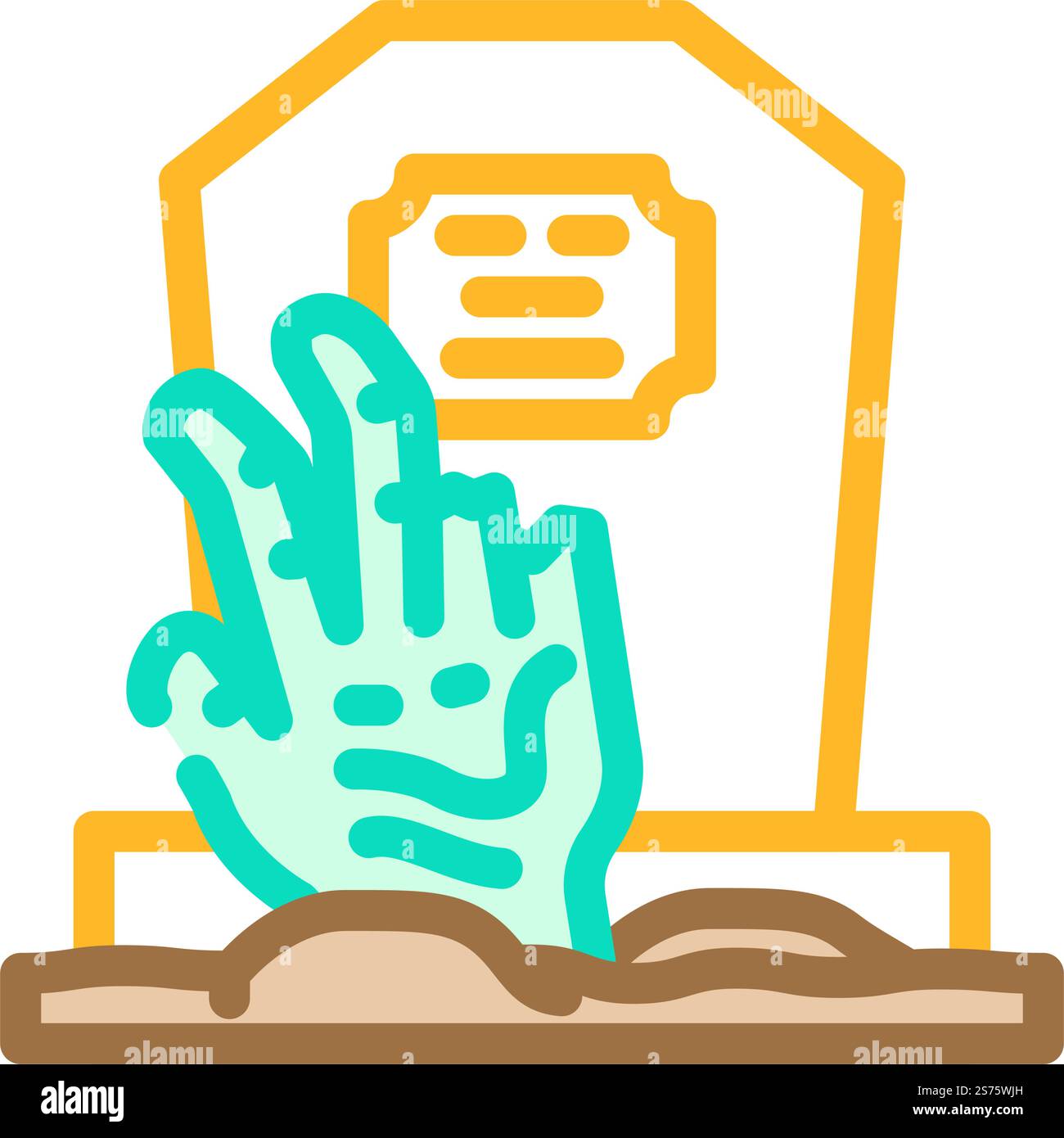 grave zombie dead color icon vector. grave zombie dead sign. isolated ...