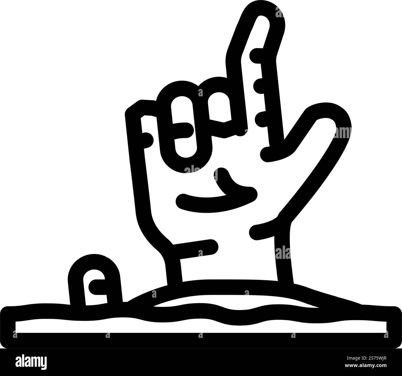 hand corpse zombie line icon vector. hand corpse zombie sign. isolated ...