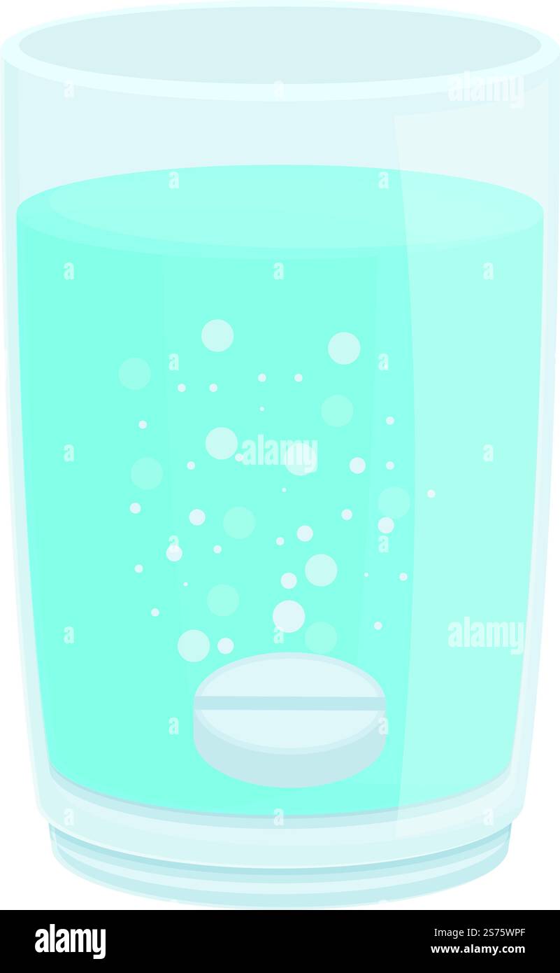 Bubble effervescent tablet icon cartoon vector. Medicine flavour ...