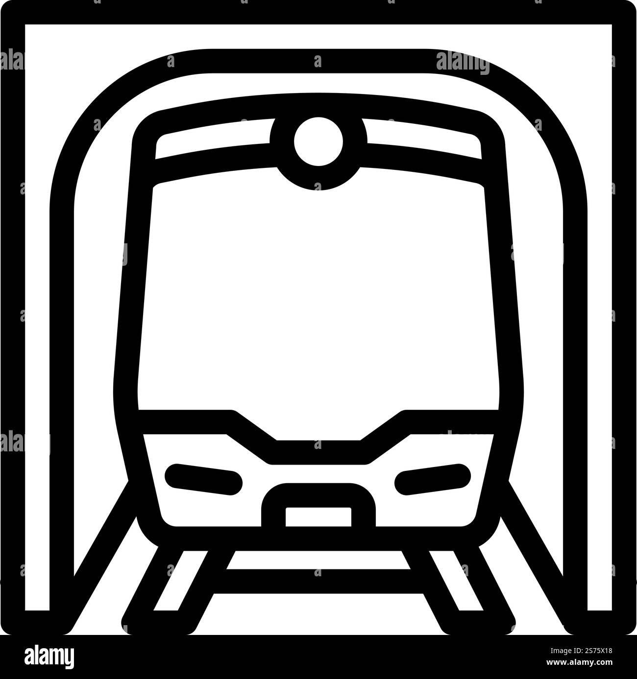 metro subway transport vehicle line icon vector. metro subway transport ...