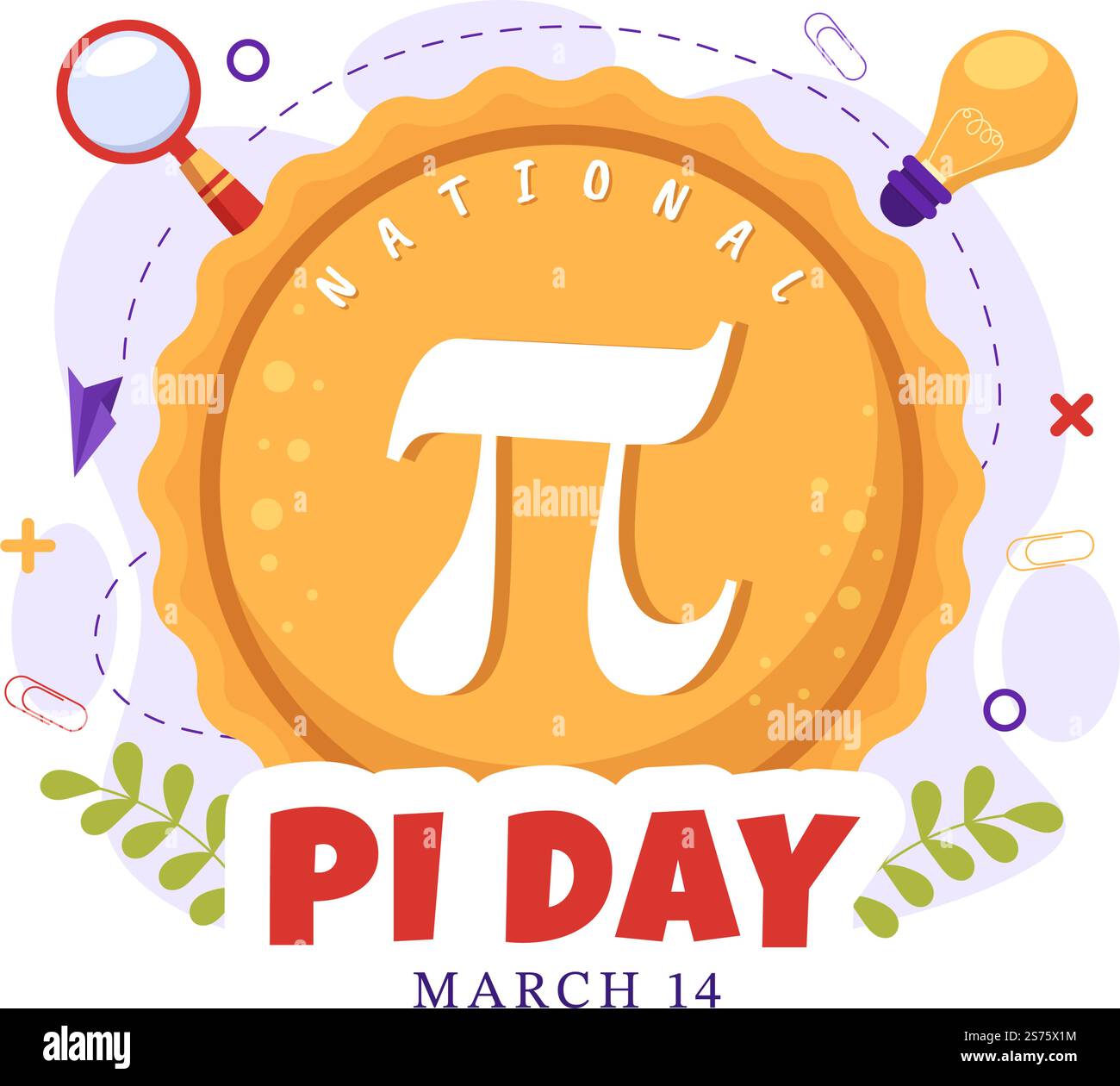 World Pi Day Illustration with Mathematical Constants, Greek Letters or ...