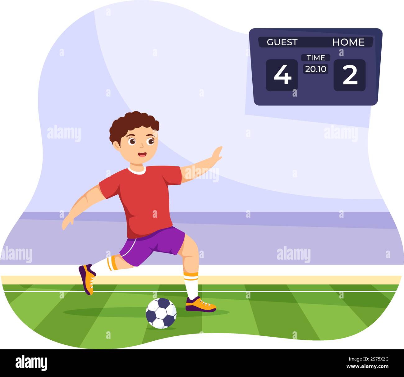 Futsal, Soccer or Football Sport Illustration with Kids Players ...