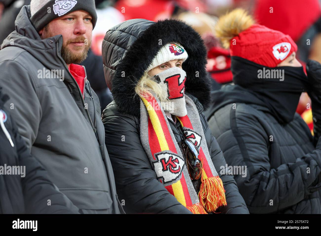 Kansas City, MO, USA. 18th Jan, 2025. Kansas City Chiefs fans were ...