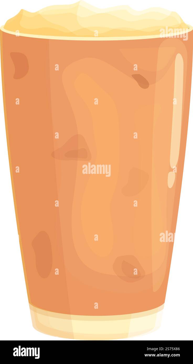 Cold latte icon cartoon vector. Cafe drink. Fresh milk. Cold latte icon ...
