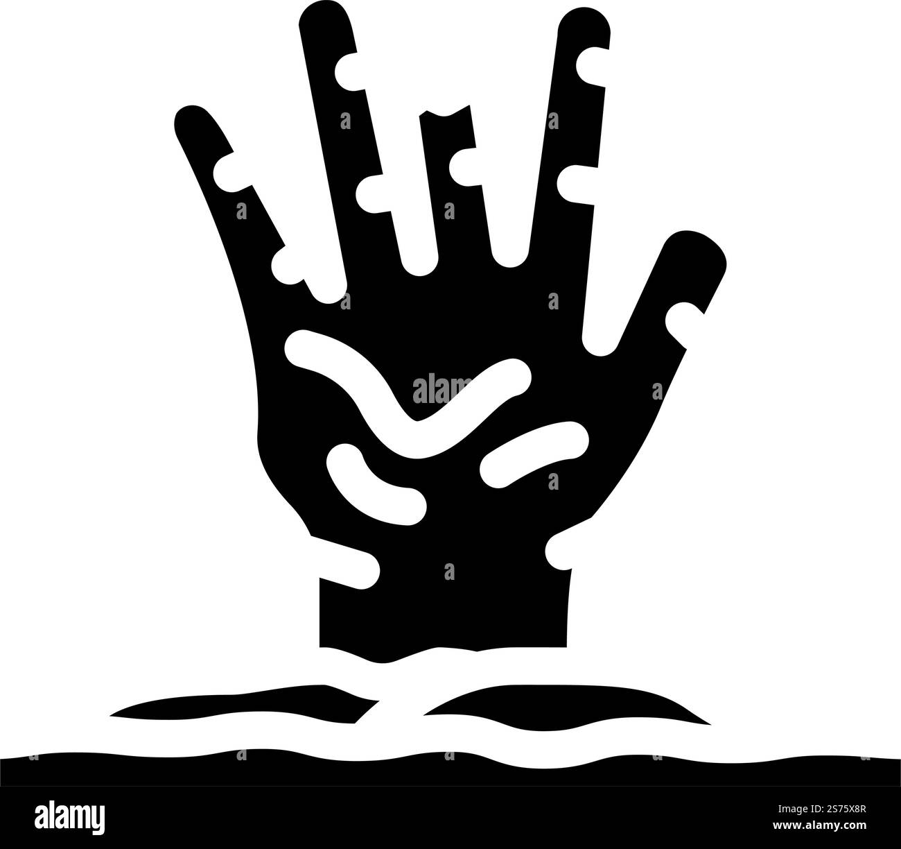 hand evil zombie glyph icon vector. hand evil zombie sign. isolated ...