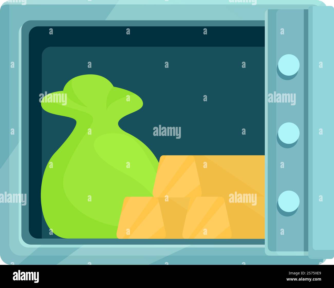 Open safe icon cartoon vector. Deposit bank. Money gold. Open safe icon ...