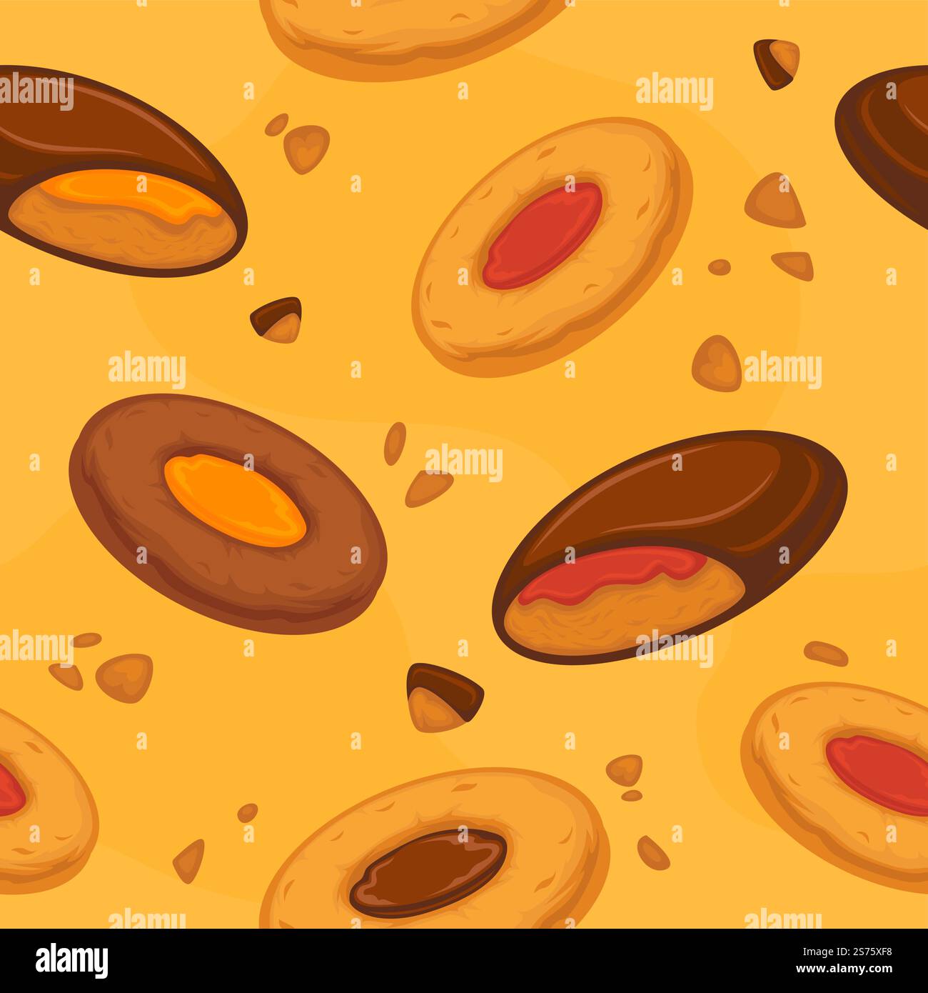 Pastry and confectionery, cookies and biscuits with chocolate topping ...