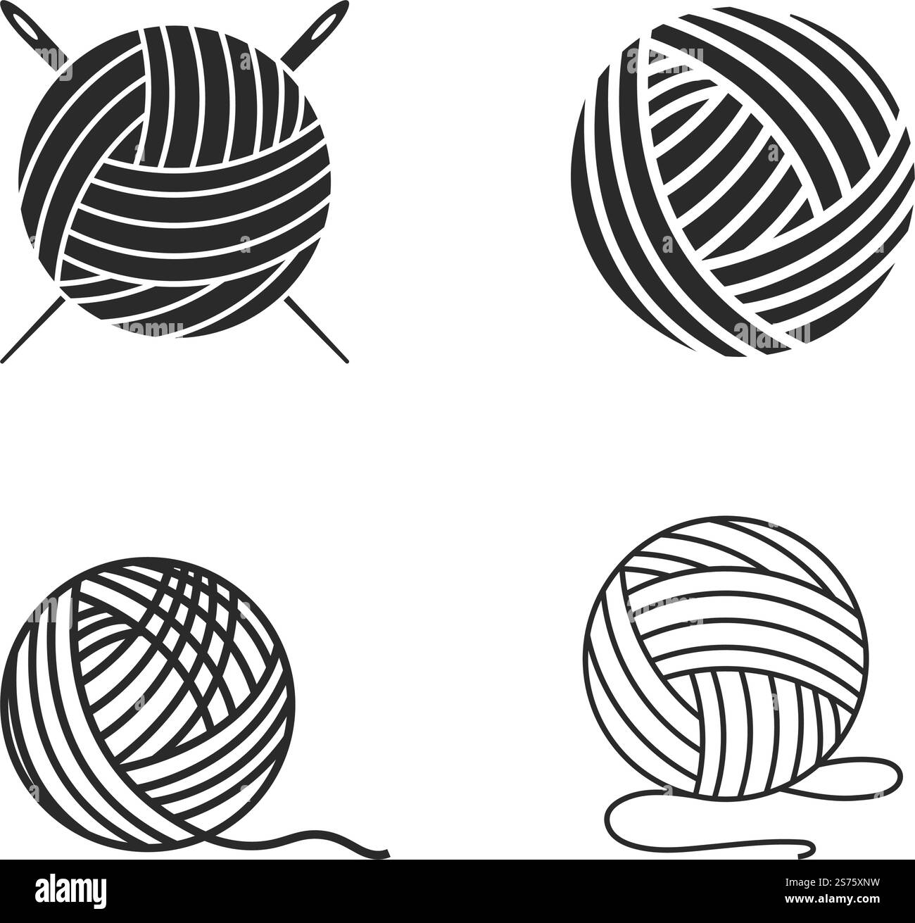 Yarn ball illustration vector flat design template Stock Vector Image ...