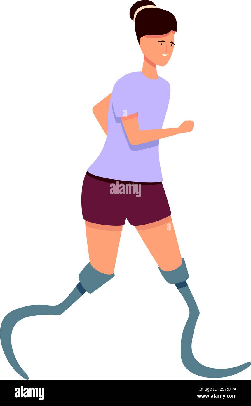 Sport walking icon cartoon vector. Disabled sport. Disabled exercise ...
