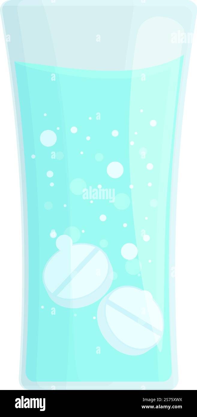 Circle effervescent tablet icon cartoon vector. Medicine vitamin ...