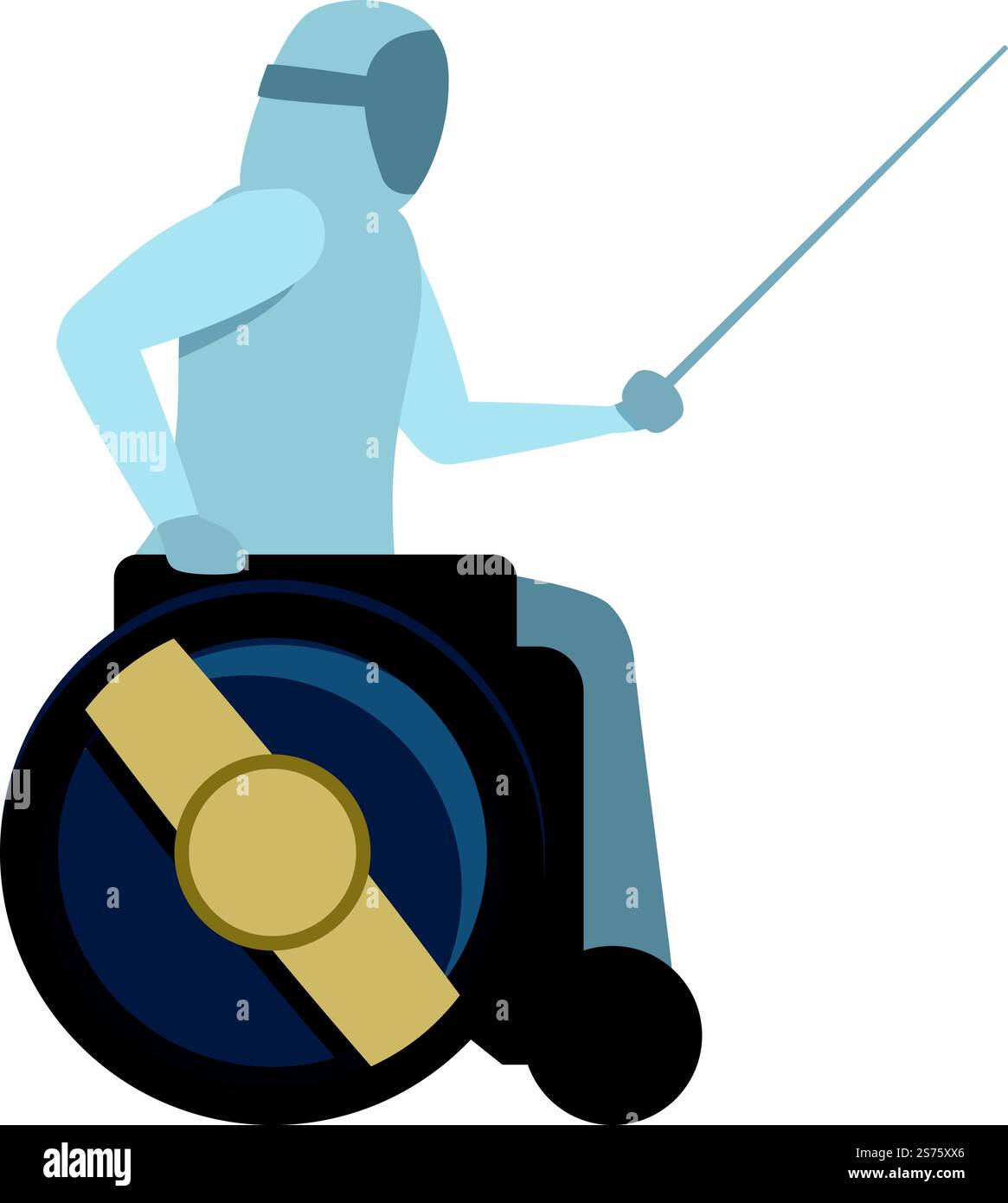 Wheelchair fencing icon cartoon vector. Sport exercise. Person player ...