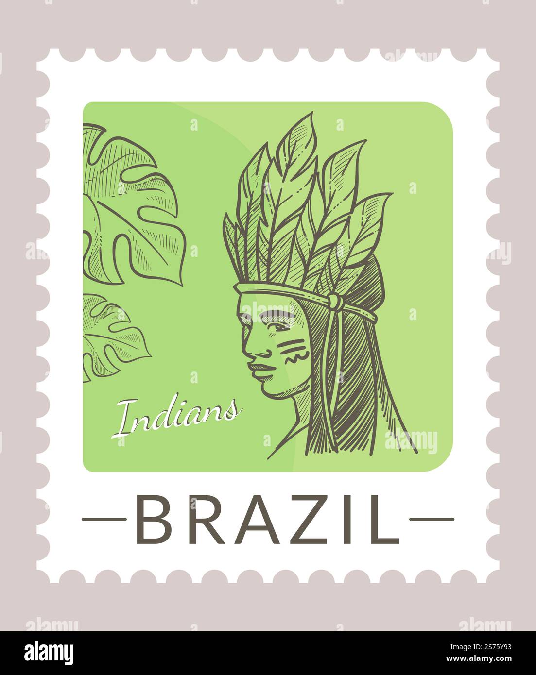 Drawing of the amazonian people Stock Vector Images - Alamy