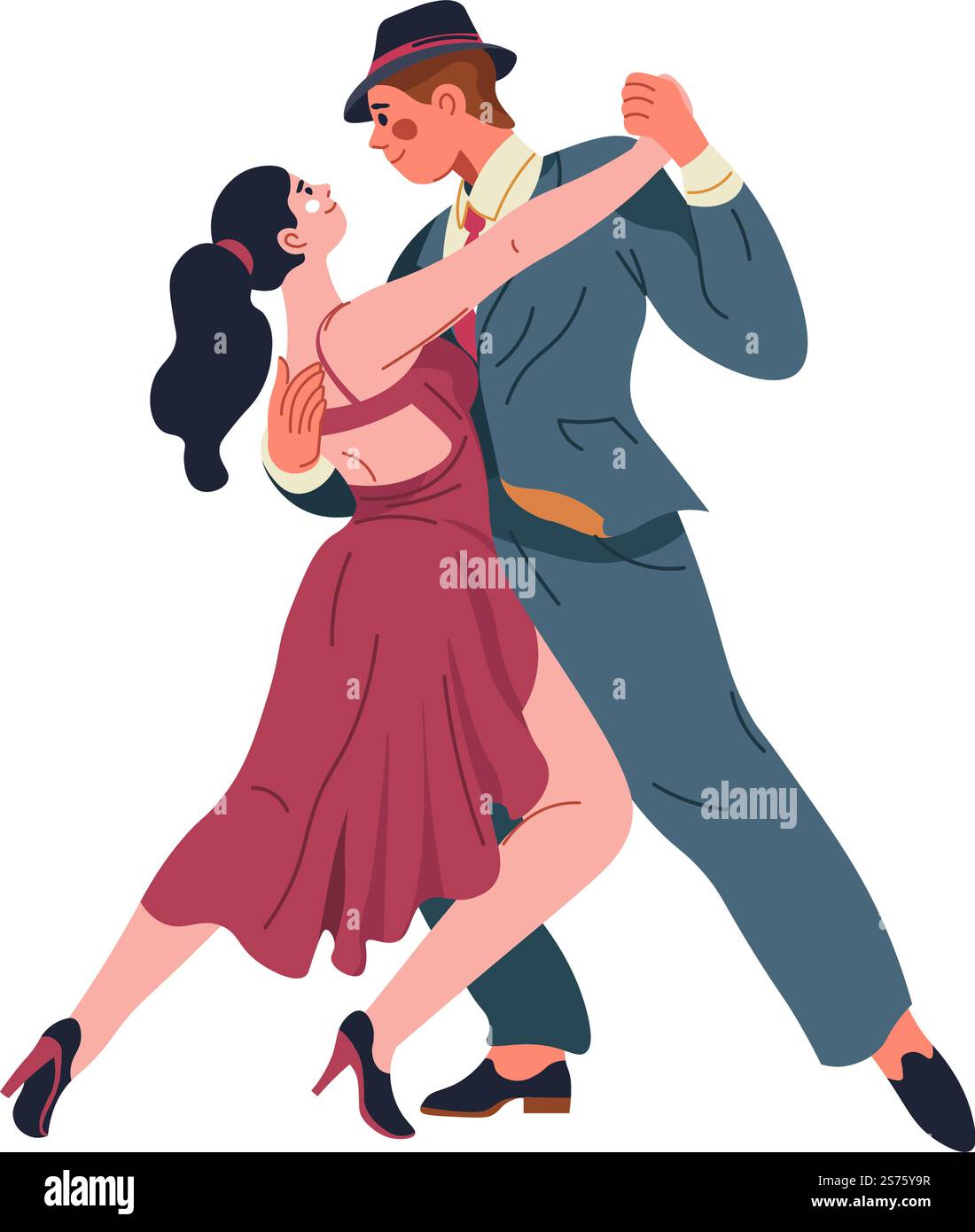 Professional dancers performing tango Stock Vector Images - Alamy
