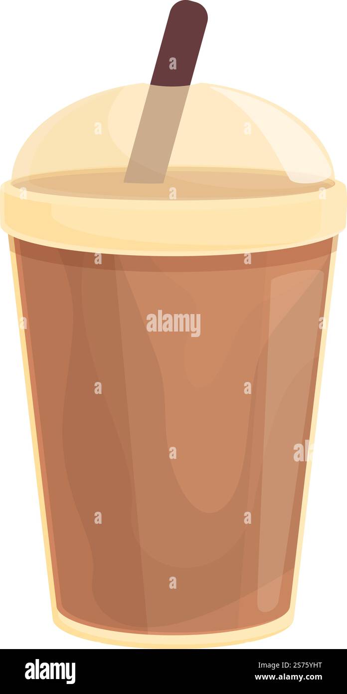 Ice coffee icon cartoon vector. Drink cafe. Latte fresh. Ice coffee ...