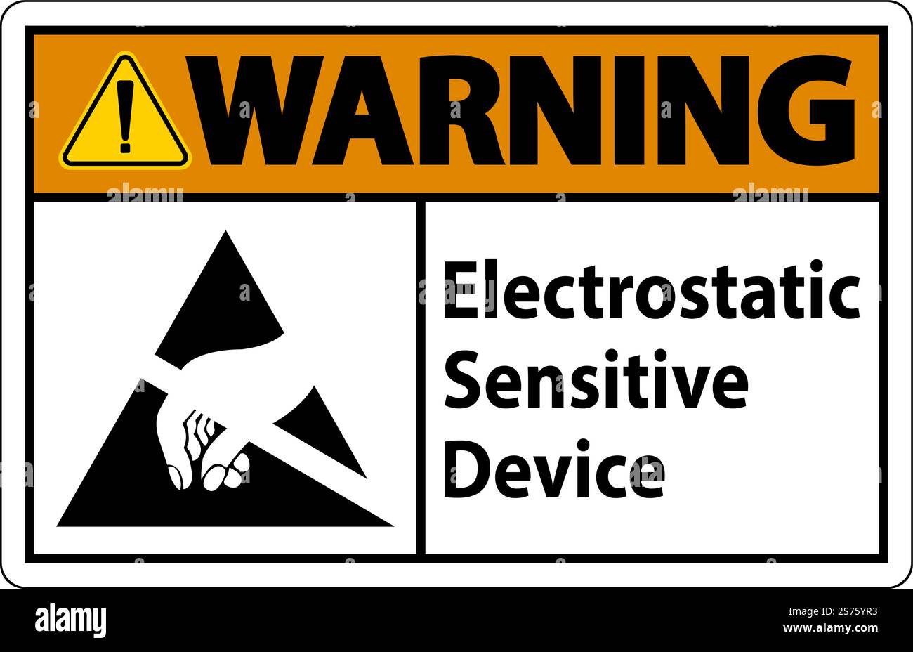 Warning Electrostatic Sensitive Device Sign On White Background Stock ...