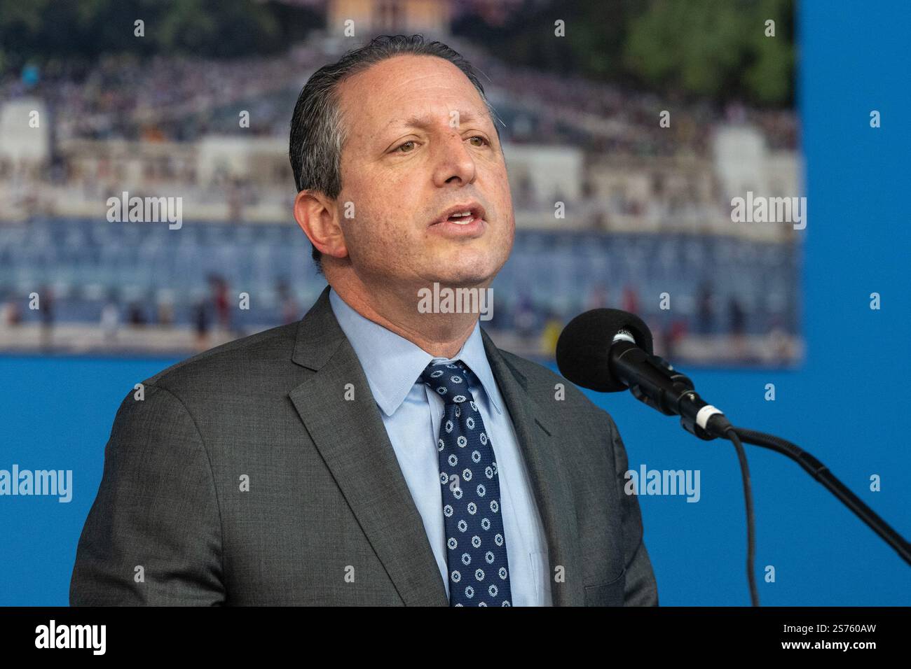 New York, USA. 18th Jan, 2025. City Comptroller Brad Lander speaks ...