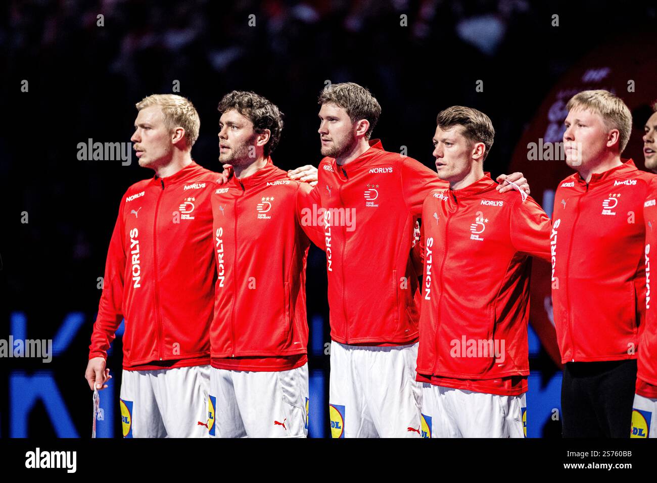 Herning, Denmark. 18th Jan, 2025. The players of the national team of ...