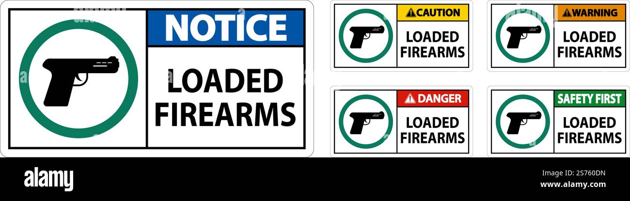 Gun Owner Sign Warning, Loaded Firearms Stock Vector Image & Art - Alamy