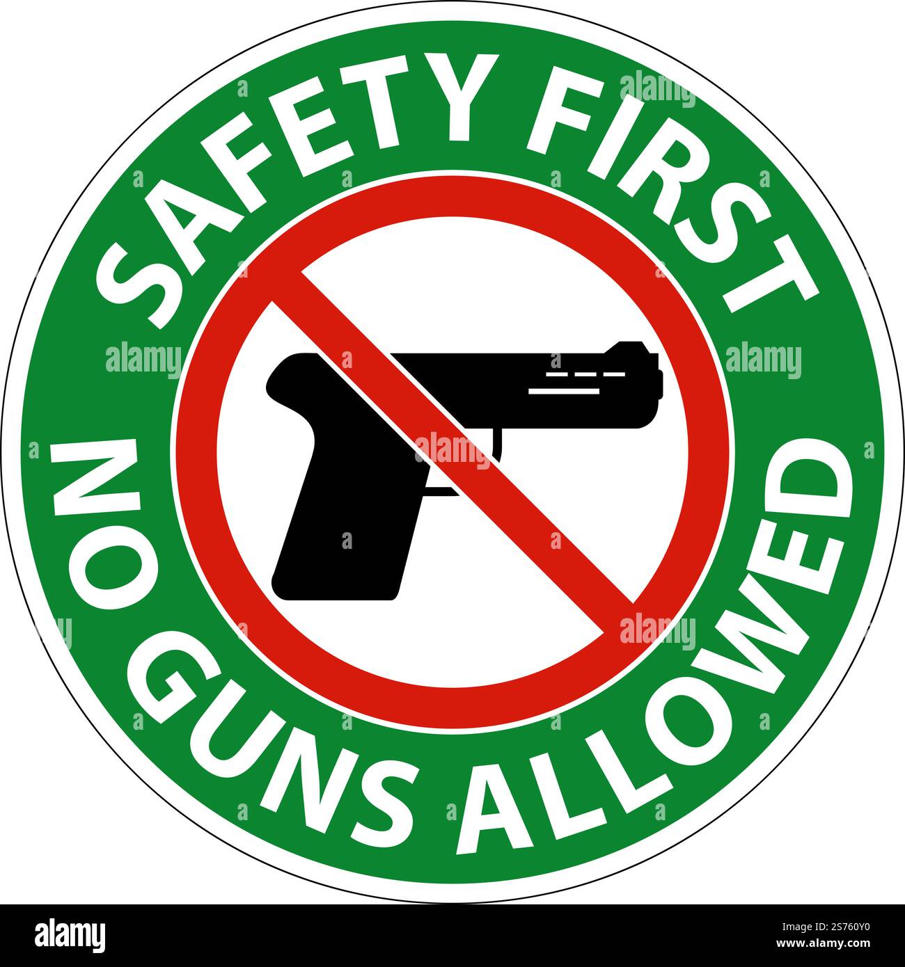 No Gun Rules Sign, Safety First No Guns Allowed Stock Vector Image ...