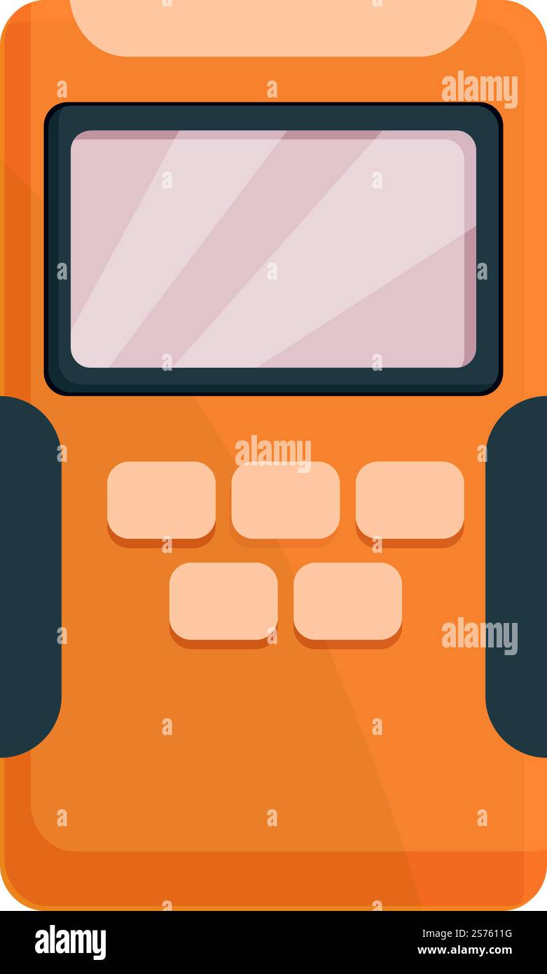 Electronic gas detector icon cartoon vector. Monitor meter. Digital ...