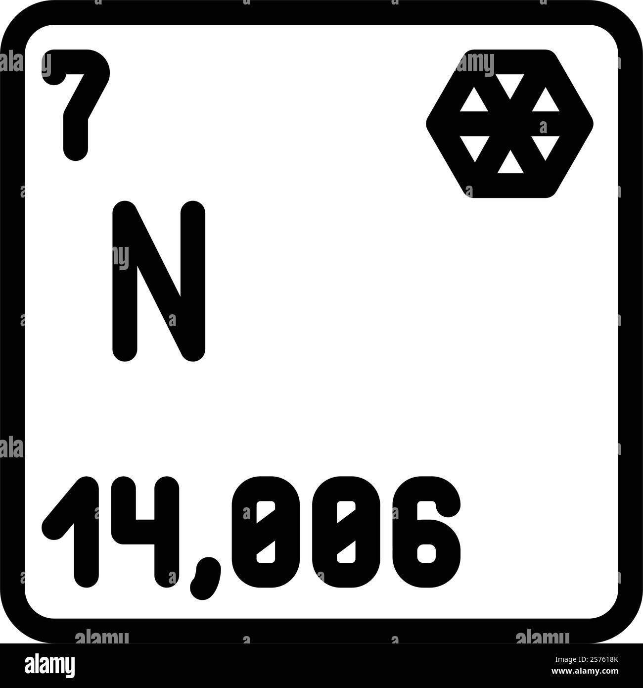 nitrogen chemical element line icon vector. nitrogen chemical element ...