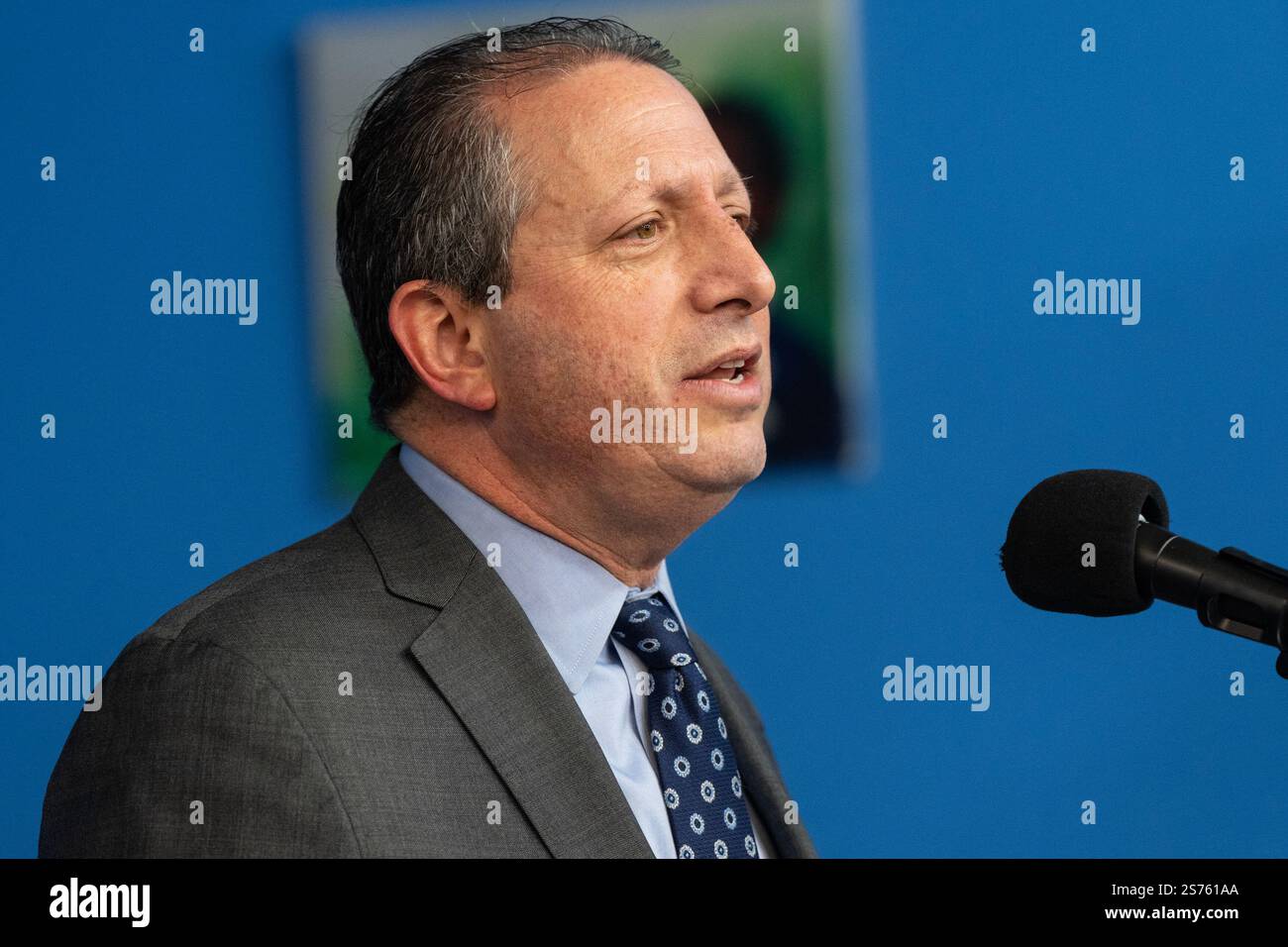 New York, USA. 18th Jan, 2025. City Comptroller Brad Lander speaks ...