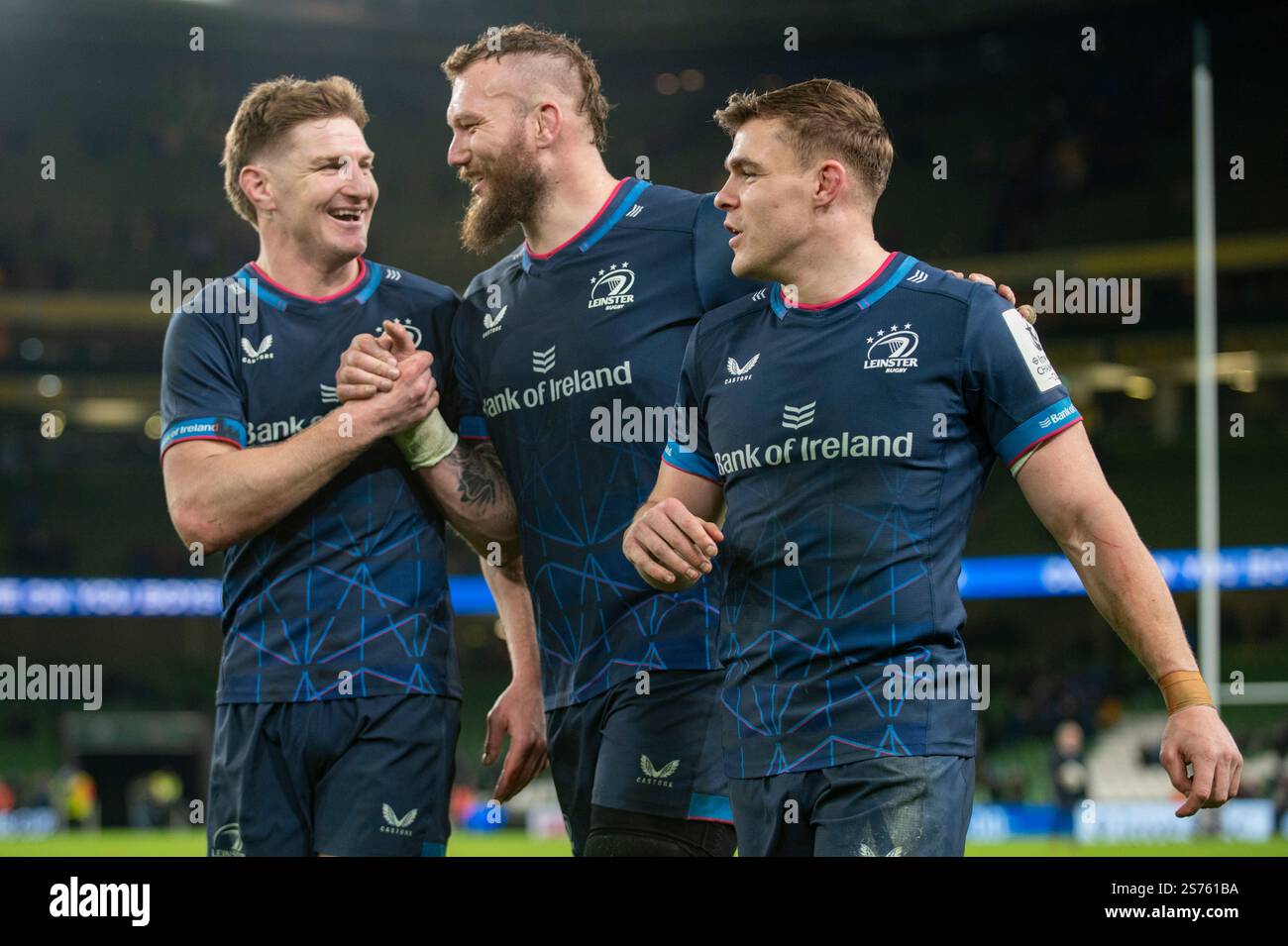 Dublin, Ireland. 18th Jan, 2025. Jordie Barrett of Leinster, RG Snyman ...