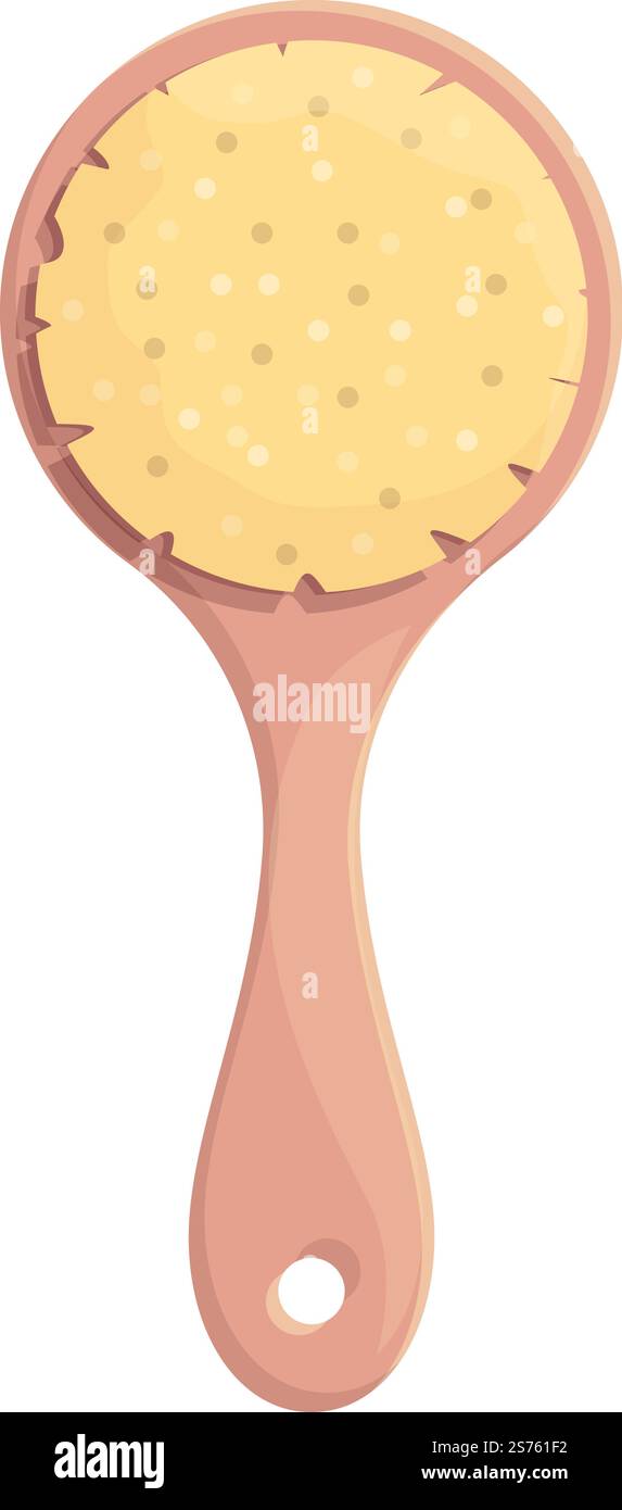 Scrub brush icon cartoon vector. Wood massage. Spa tool. Scrub brush icon cartoon vector. Wood ...