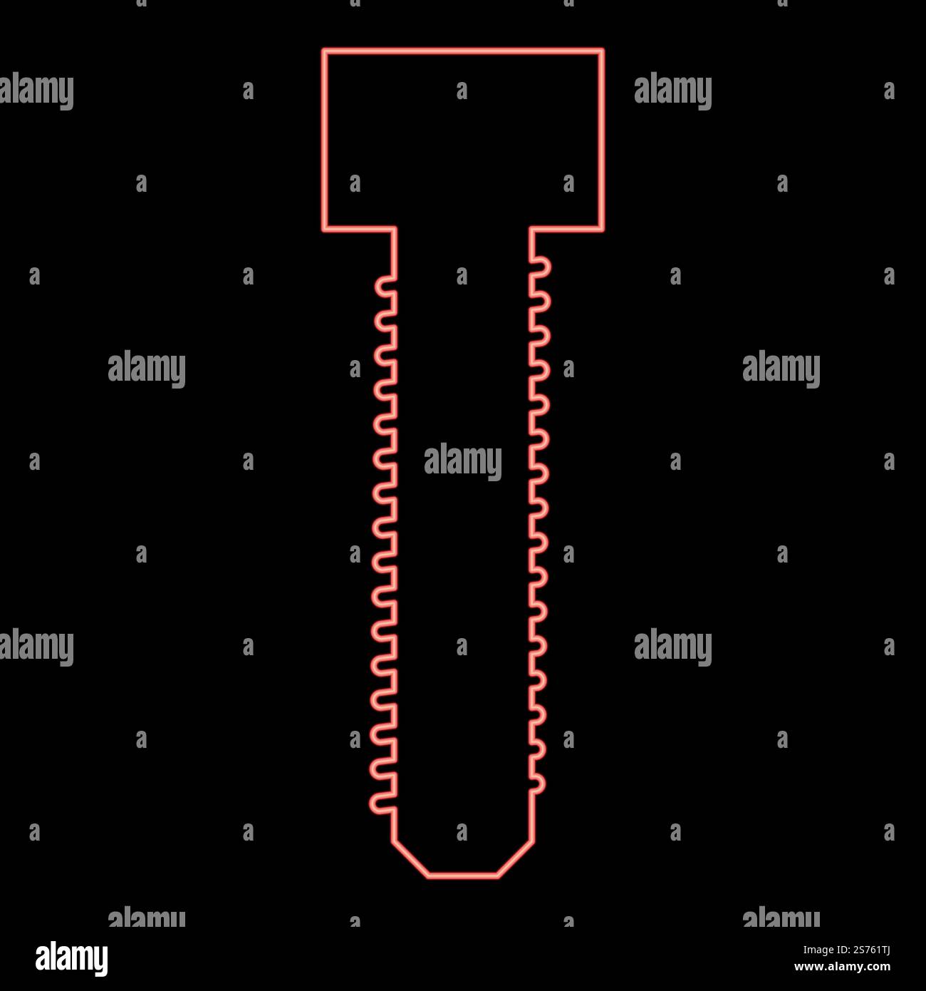 Neon screw bolt Dag red color vector illustration image flat style ...