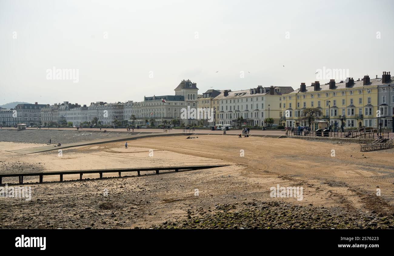 view of llandudno bay, town houses & hotel along a huge beach front ...