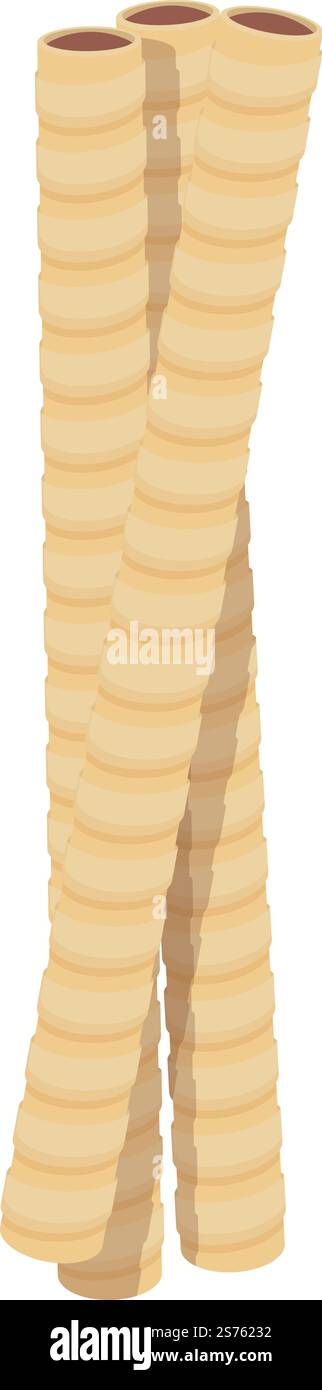 Sweet wafer rolls icon cartoon vector. Roll stick. Cookie cream. Sweet ...