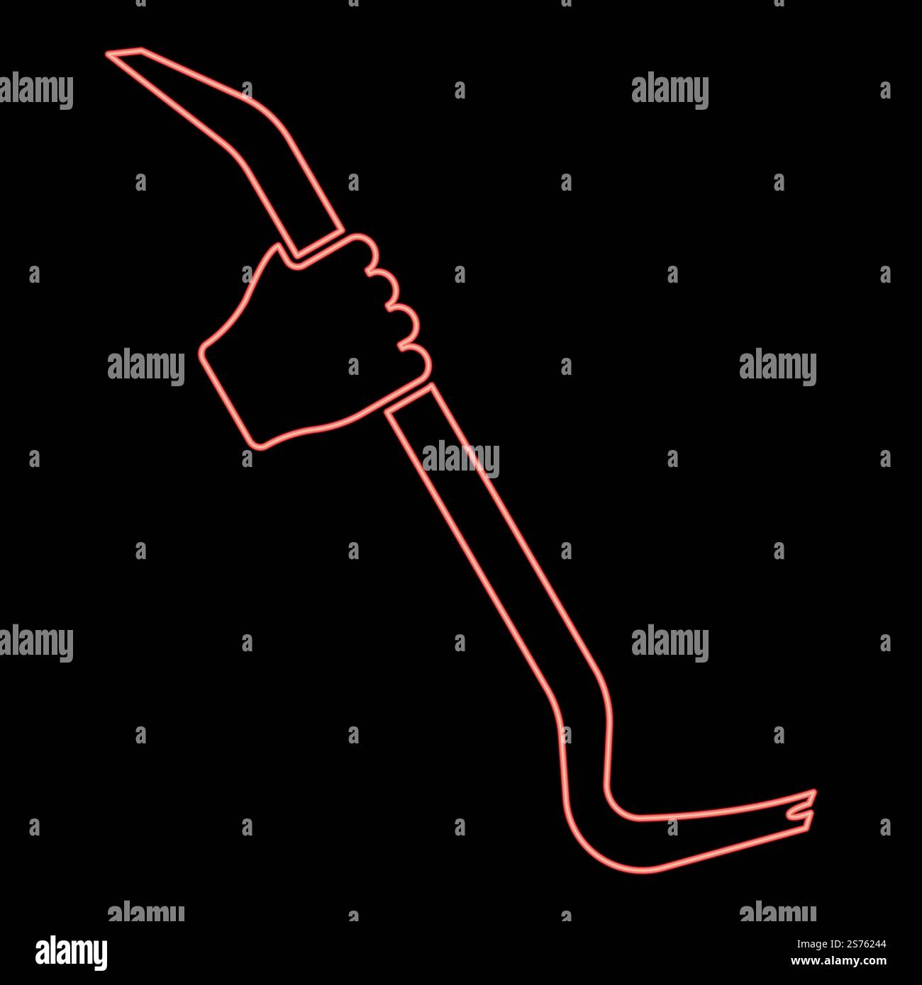 Neon crowbar in hand holding tool use Arm using Multifunctional utility ...