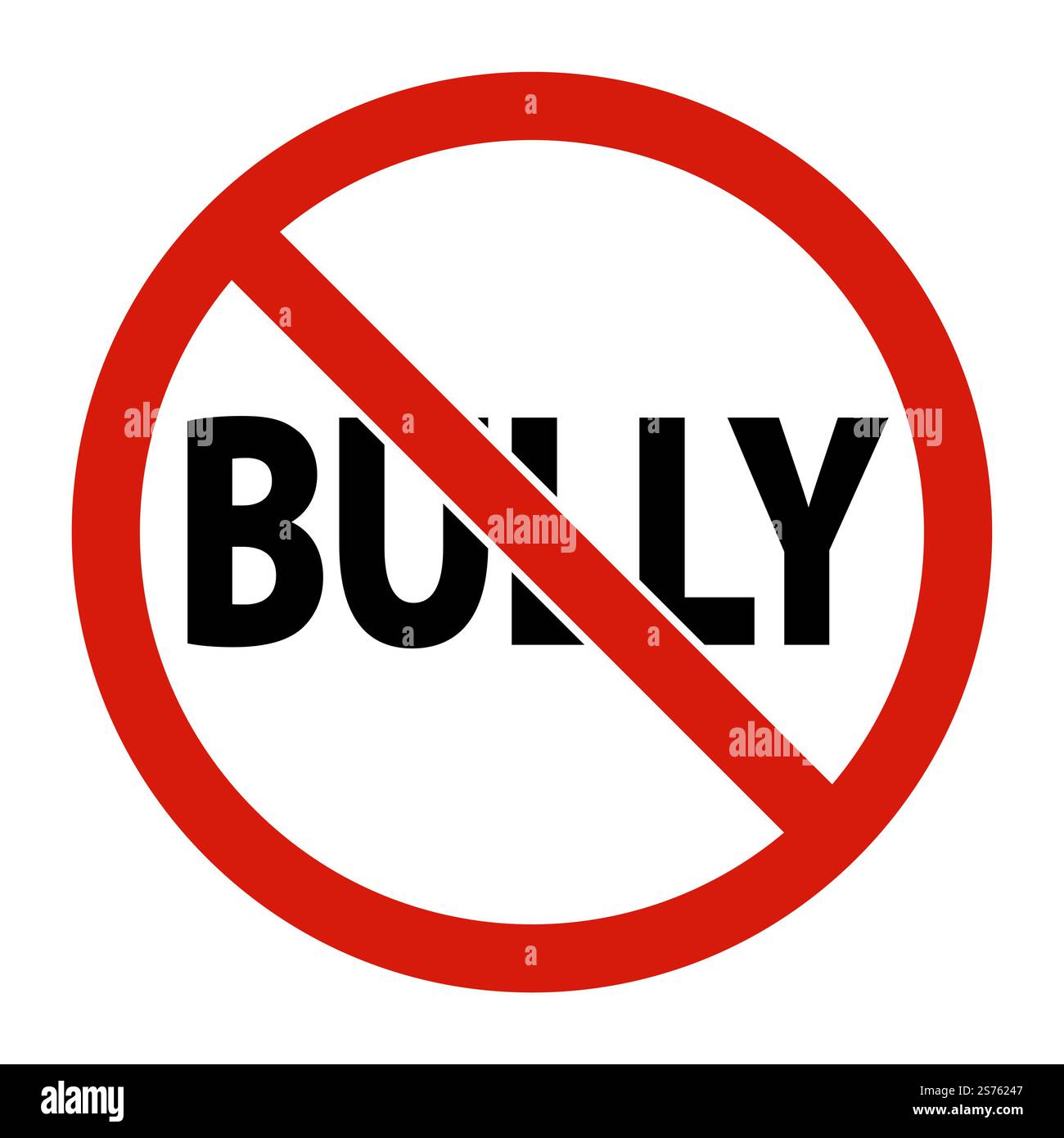 Bullying Sign, No Bully Stock Vector Image & Art - Alamy
