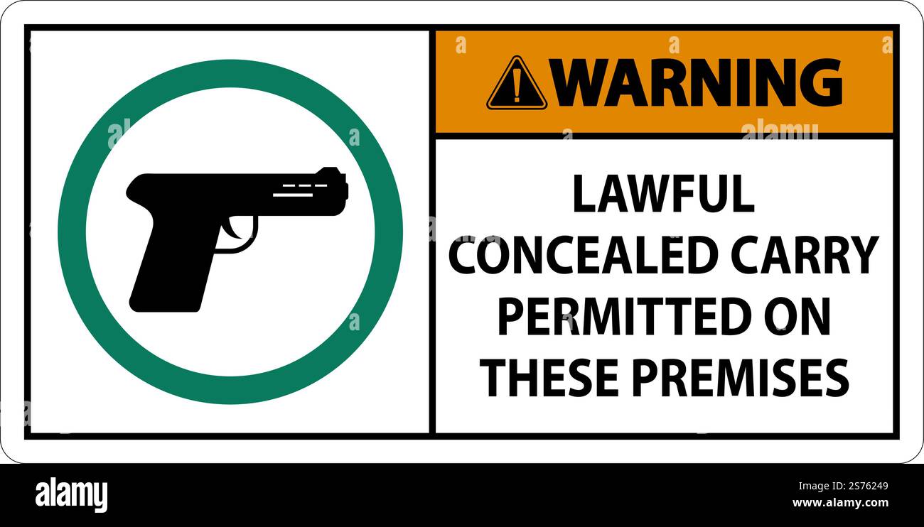 Warning Firearms Allowed Sign Lawful Concealed Carry Permitted On These ...