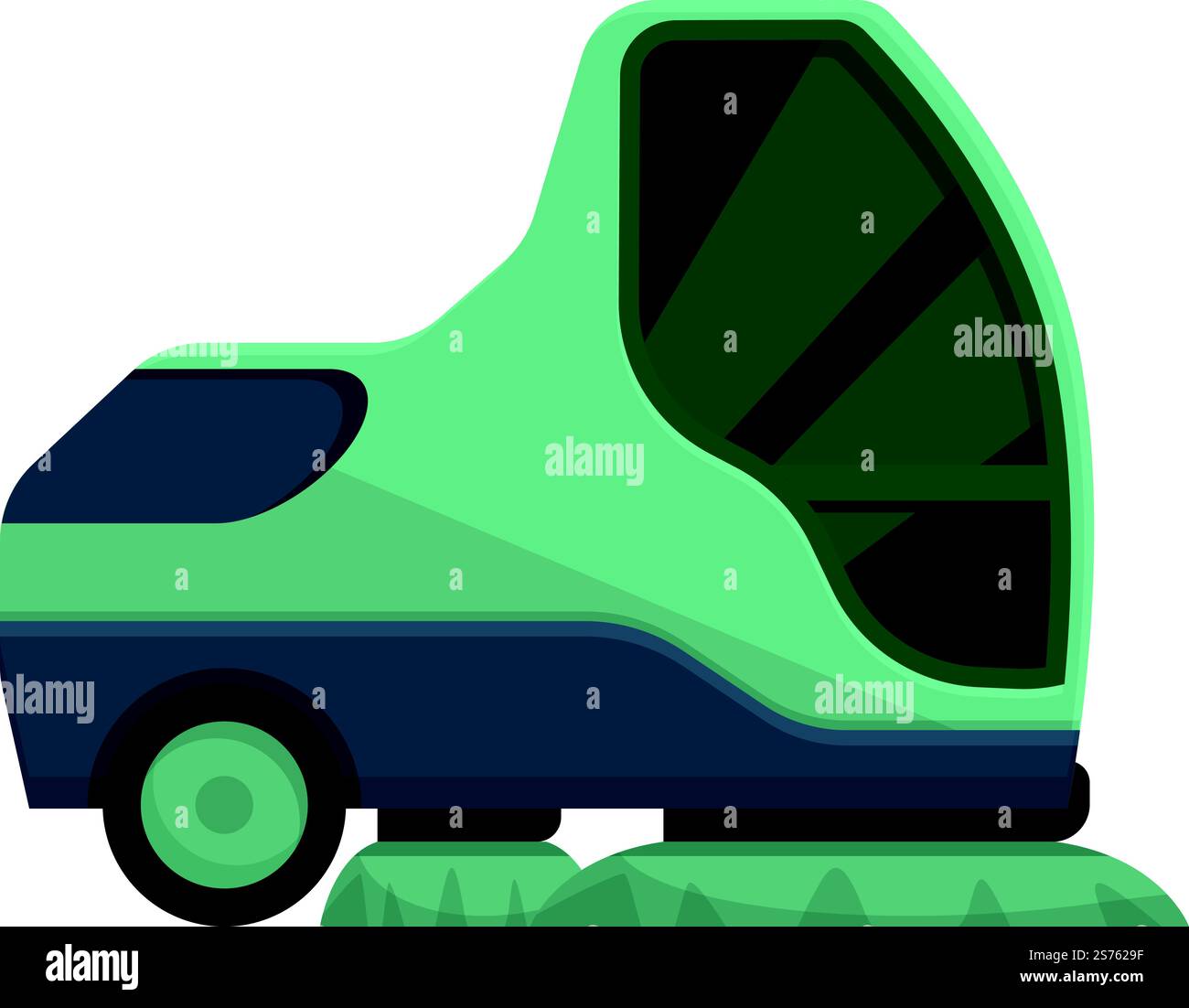 Clean sweeper icon cartoon vector. Street truck. Side vehicle. Clean ...
